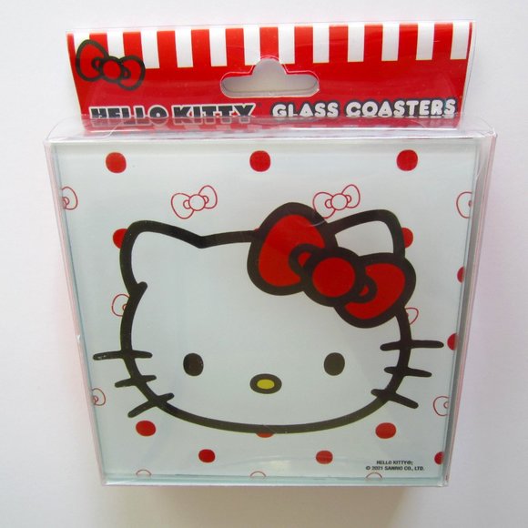 Sanrio | Dining | Hello Kitty Sanrio Glass Coasters Set Of 4 | Poshmark